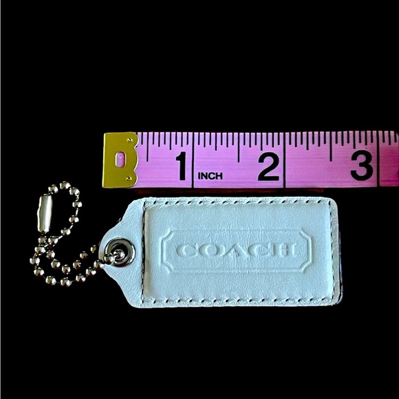 Coach | Accessories | Coach White Leather Keychain Replacement Hang Tag ...